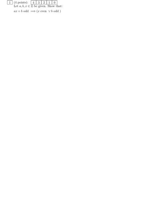 Solved Let A B X Z Be Given Show That Ax B Odd X Chegg Com