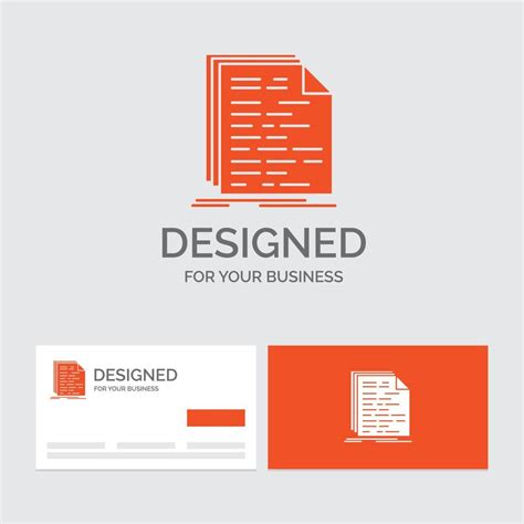 Business Logo Template For Code Coding Doc Programming Script Orange Visiting Cards With