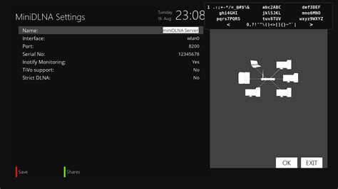 minidlna settings menu page `save` button doesn t follow green button