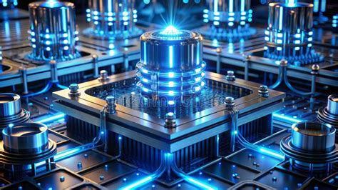 Quantum Computing Lab Advanced Qubit Technology In Futuristic Research Facility Stock