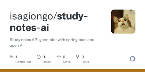 Github Isagiongo Study Notes Ai Study Notes Api Generator With