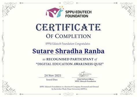Sppu Edtech Digitaleducation Certificate Thankyousppu Milestone