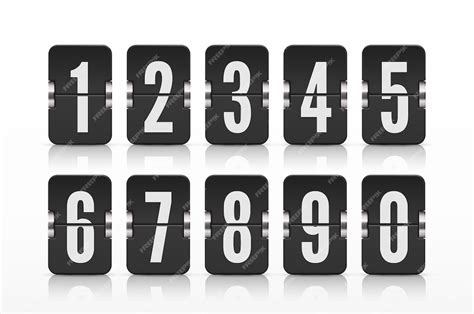 Premium Vector Vector Template With Flip Scoreboard Numbers And Reflections For Black