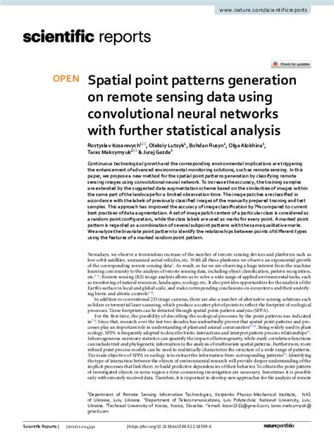 Pdf Spatial Point Patterns Generation On Remote Sensing Data Using Convolutional Neural
