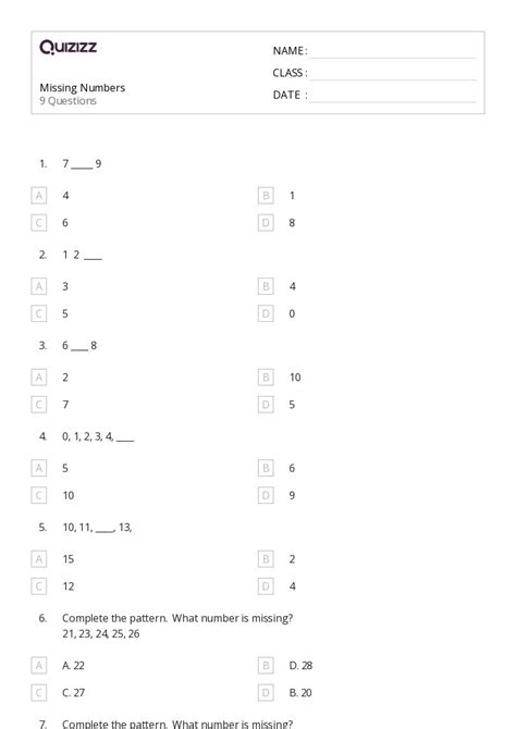 50 Subtraction And Missing Numbers Worksheets For Kindergarten On Quizizz Free And Printable