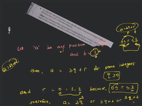 4 Use Euclids Division Lemma To Show That The Square Of Any Positive In