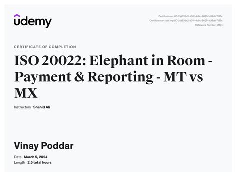 Udemy Course Completion Certificate Vinay Poddar