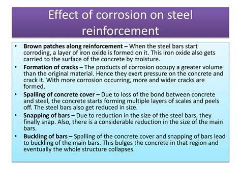 Rrosion Of Reinforcement In Concrete Pptx Civil Engineering