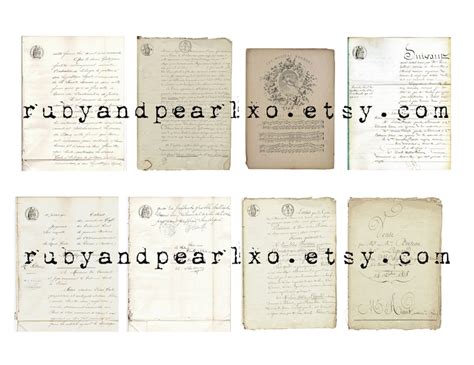 Fancy Script Vintage Paper Collection Digital Download Etsy