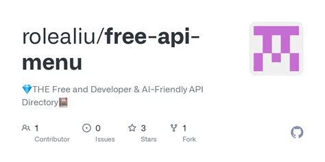 Github Rolealiufree Api Menu 💎the Free And Developer And Ai Friendly