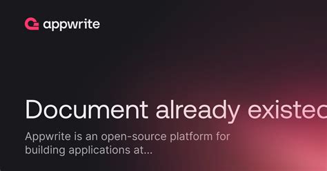 Document Already Existed Threads Appwrite