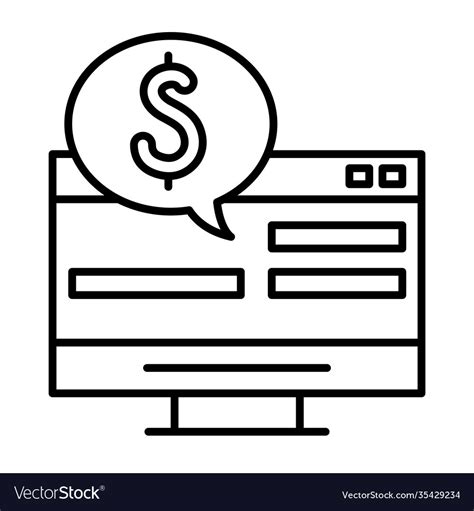 Desktop Computer Monitor With Speech Bubble Vector Image