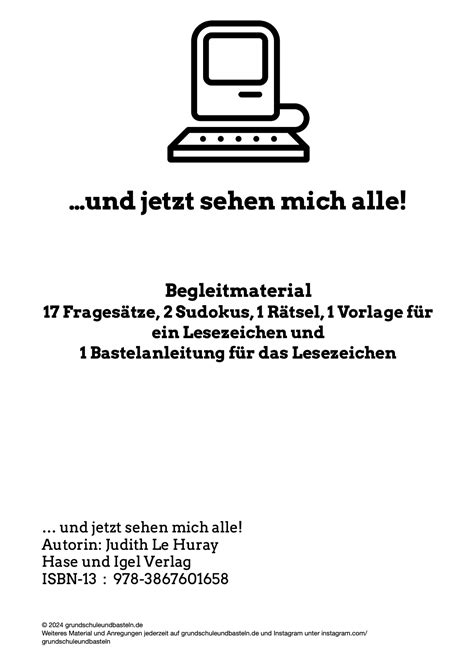 Begleitmaterial Zu Und Jetzt Sehen Mich Alle Grundschule Und Basteln