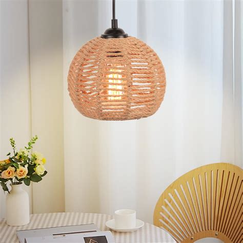 Plafonnier Chambre Goeco Suspension Luminaire En Rotin Moderne Lustre