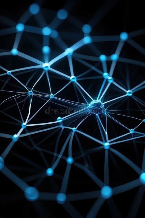 Abstract Ai Data Visualization With Neural Networks Stock Illustration