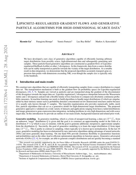 Pdf Lipschitz Regularized Gradient Flows And Generative Particle