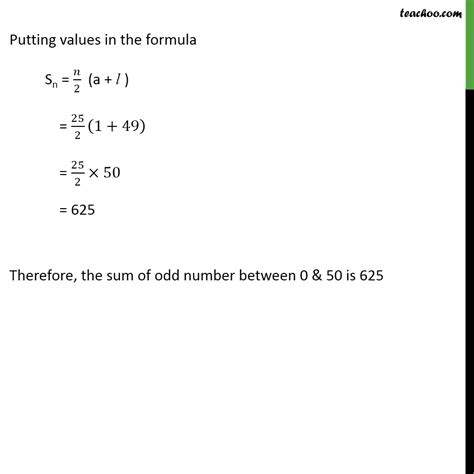 Ex Find Sum Of Odd Numbers Between And Determining A