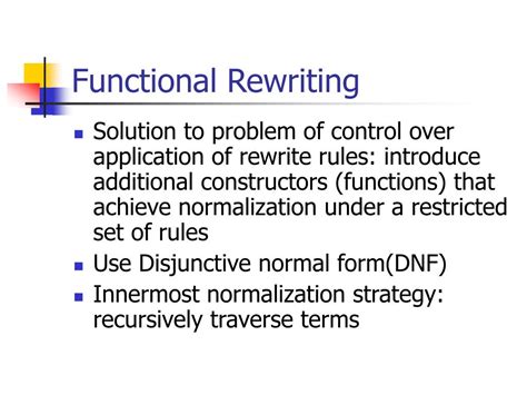 Ppt A Survey Of Rewriting Strategies In Program Transformation Systems Powerpoint Presentation