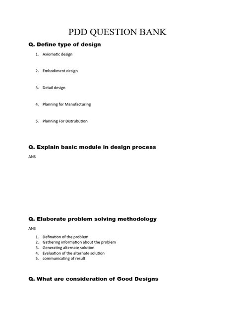 Pdd Notes Pdf Engineering Design Process Focus Group
