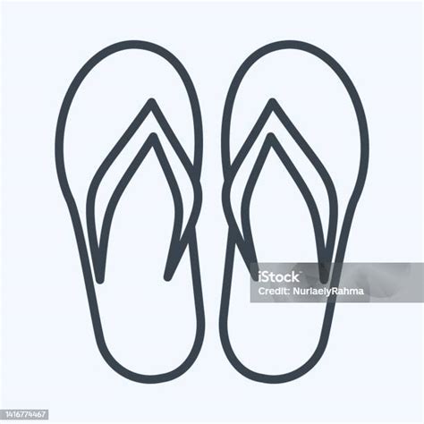 아이콘 플립 플롭 여름 상징에 적합합니다 선 스타일 편집 가능한 간단한 디자인 디자인 템플릿 벡터 간단한 그림 개념에 대한 스톡 벡터 아트 및 기타 이미지 Istock