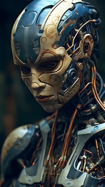 Premium Ai Image A Woman With A Robot Face And The Word Terminator On
