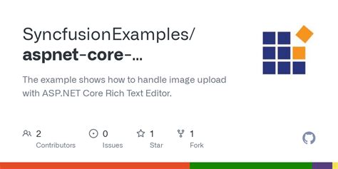 Github Syncfusionexamples Aspnet Core Richtexteditor Image Upload The Example Shows How To