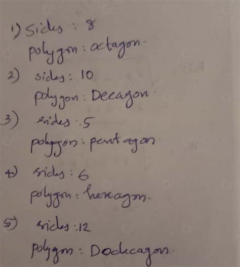 Solved Il Count The Number Of Sides Of Each Polygon And Classity What