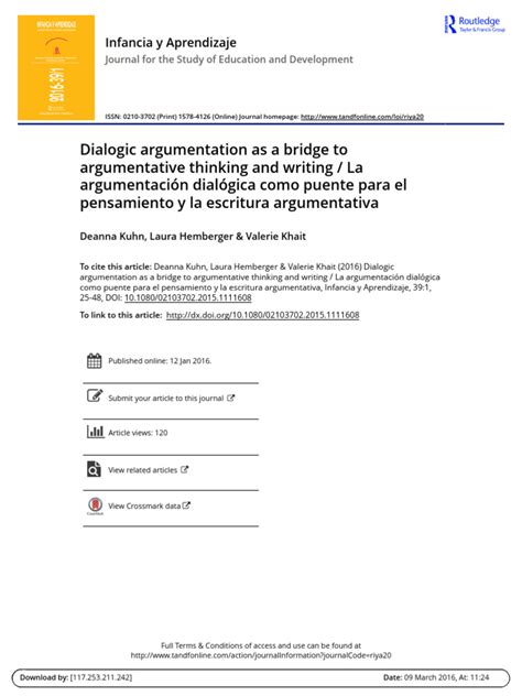 Dialogic Argumentation As A Bridge Pdf Curriculum Dialogue