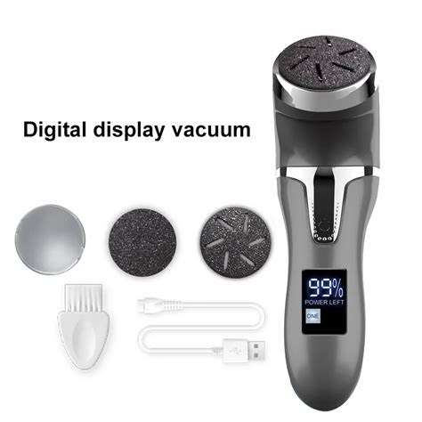 Led 디스플레이 전기 페디큐어 발 그라인더 케어 도구 각질 굳은 살 제거제 각질 제거 진공 청소기 필링 티몬