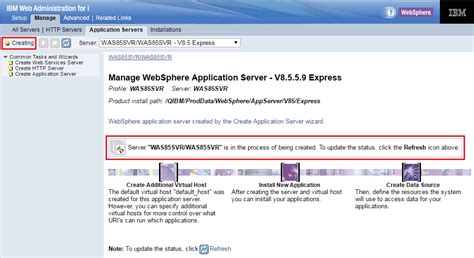 How To Create An Ibm Websphere Application Server Was Profile Using The Ibm Web Administration