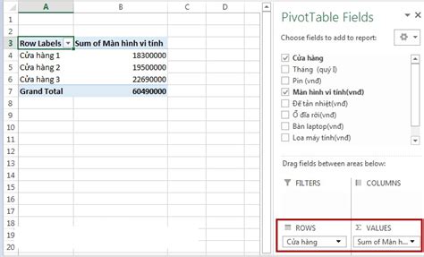Hướng Dẫn Dùng Pivottable Trong Excel Cách Sử Dụng Pivottable Aiti