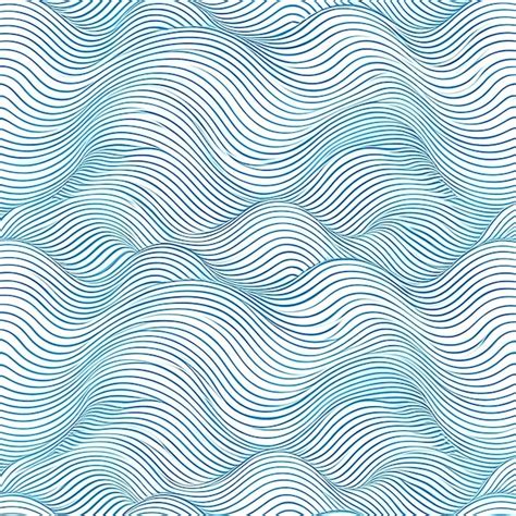 Seamless Tile Pattern Of Undulating Wave Patterns On A Pale Blue Background Premium Ai
