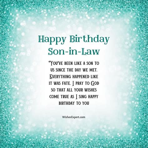 Happy Birthday Wishes For Son In Law Messages