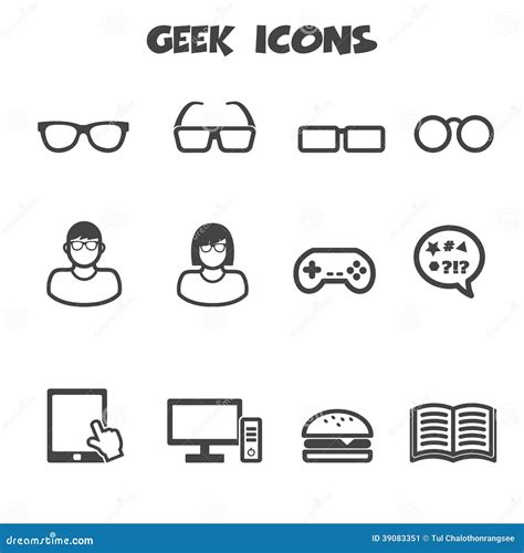 Geek Icons Stock Vector Image