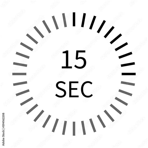 15 Second Digital Timer Stopwatch Icon Vector For Graphic Design Logo