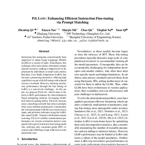 Pillow Enhancing Efficient Instruction Fine Tuning Via Prompt Matching Acl Anthology