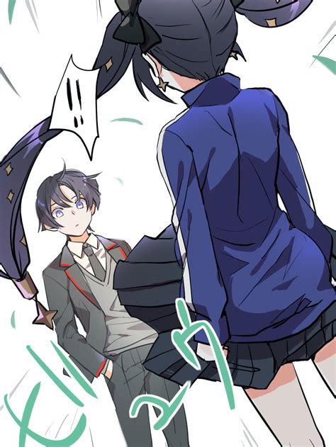 Mona And Scaramouche Genshin Impact Drawn By Rome Romedo Danbooru