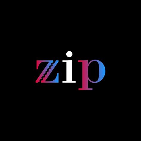 Design De Conceito De Logotipo De Segurança Zip Vetor Premium
