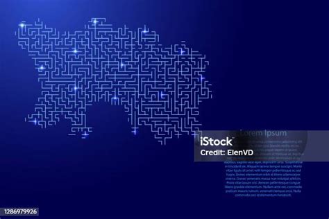 Carte De Jersey Du Modèle Bleu De La Grille De Labyrinthe Et De La