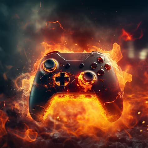 Premium Photo Xbox Controller On Fire Epic Gaming Background Wallpaper