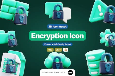 3d Encryption Icon Design Template Place