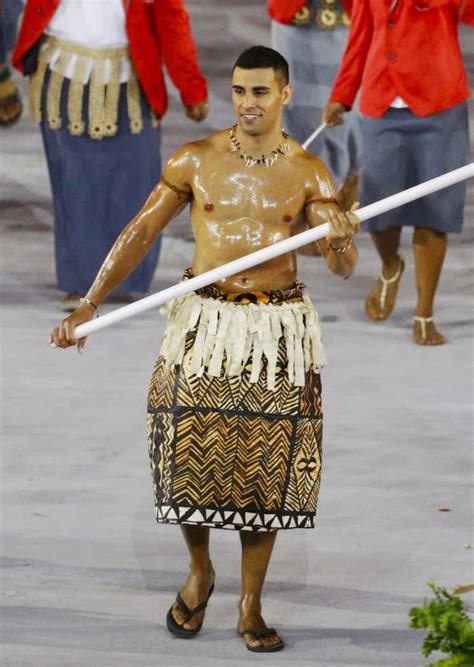 Heres The Real Reason Behind The Tongan Flag Bearers Body Oil Yahoo