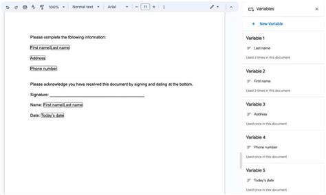 How To Insert Variable Smart Chips Placeholders In Google Docs