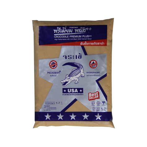 ยาแนวสีน้ำตาลเนื้อทองพรีเมี่ยมพลัส Grout Crocodile Premium Plus Nutmeg