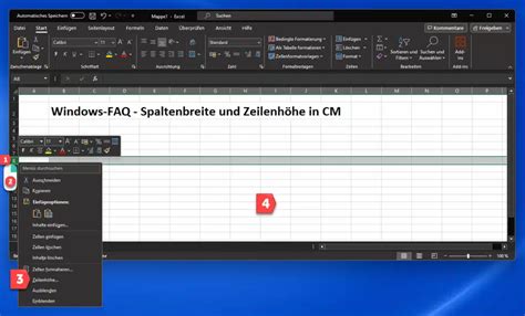 Excel Spaltenbreite Und Zeilenhöhe In Cm Windows Faq