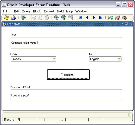 A Translator Java Bean Oracle Forms Pjcsjava Beans