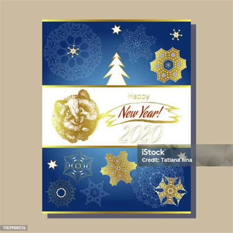 2020 년의 상징 재미있는 마우스와 인사말 초대 장 카드 템플릿 디자인 배너 전단지 초대장 포스터 웹 사이트 또는 인사말 카드를 디자인합니다 벡터 일러스트레이션 12월