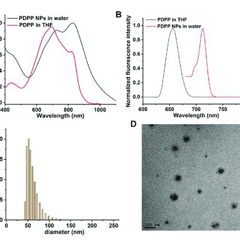 Normalized A Absorbance Spectra Of Pdpp Nps B Fluorescence Spectra