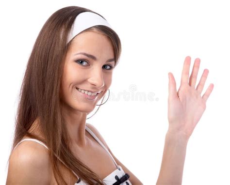 Model Gives A Wave Stock Photo Image Of Emotion Haired 12513906
