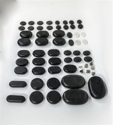 Камъни за масаж 60 бр в метален куфар вулканични Etrend Bg Дропшипингът е лесен